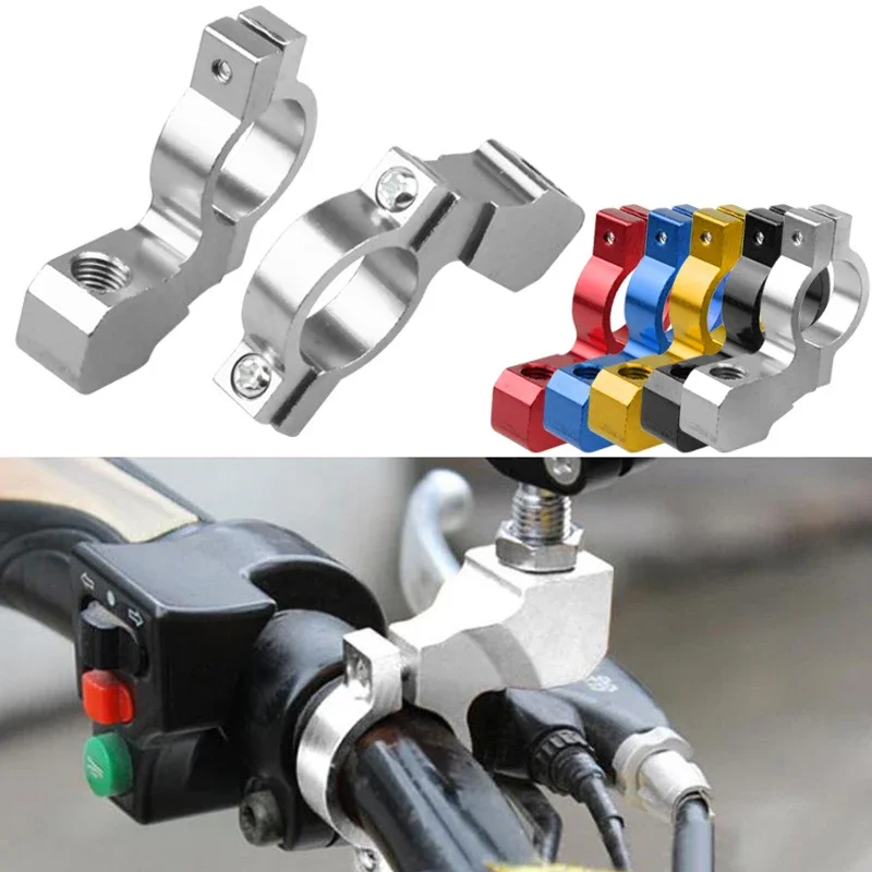 7-8-Inches-Motorcycle-Bike-Handlebar-Mirror-Brackets-Universal-Mount ...