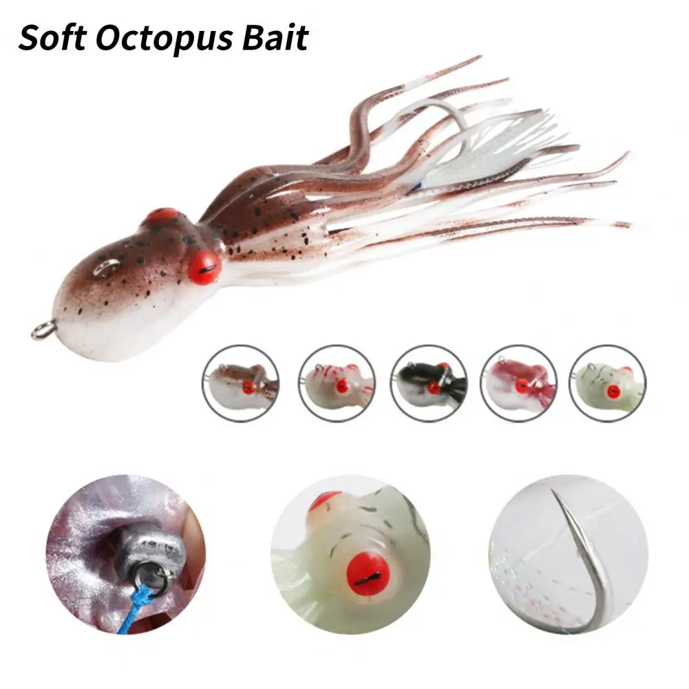 Fake-Octopus-Bait-Lead-Head-Squid-Lure-Lightweight-Artificial-Durable ...