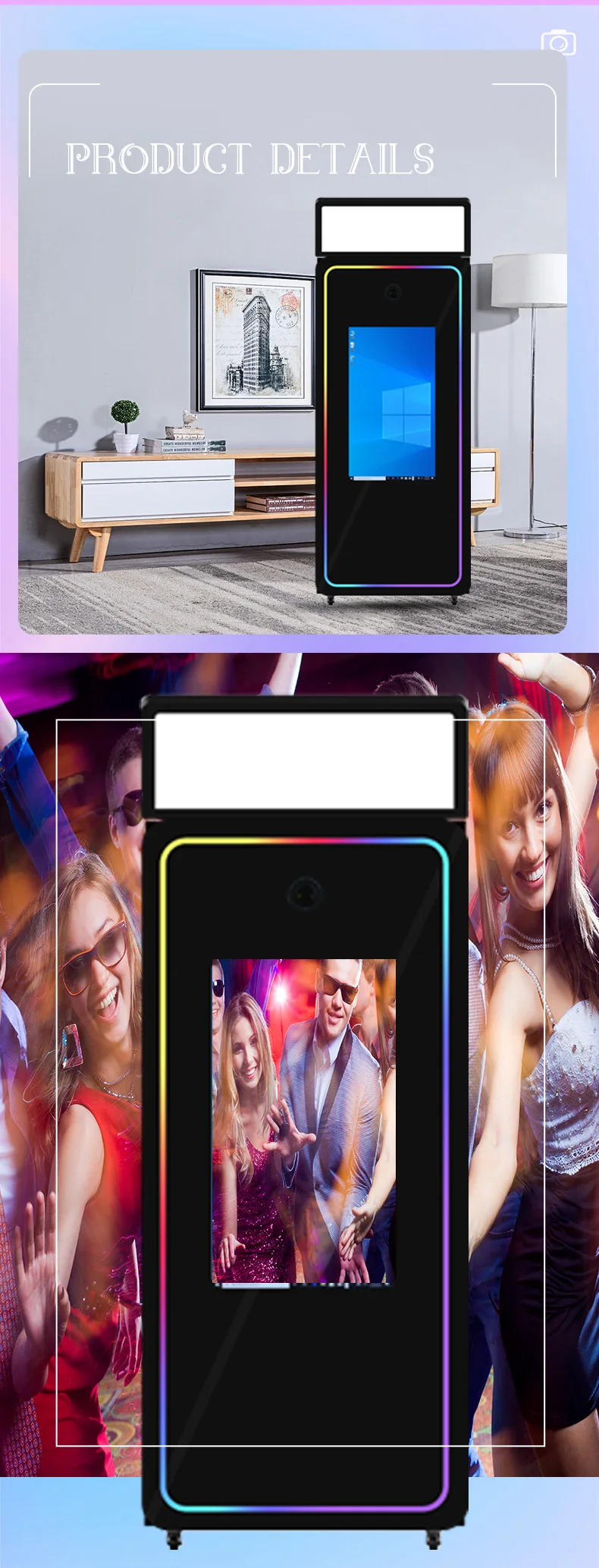 Magic Mirror Photo Booth New Super Bright Square Fill Light Portable ...