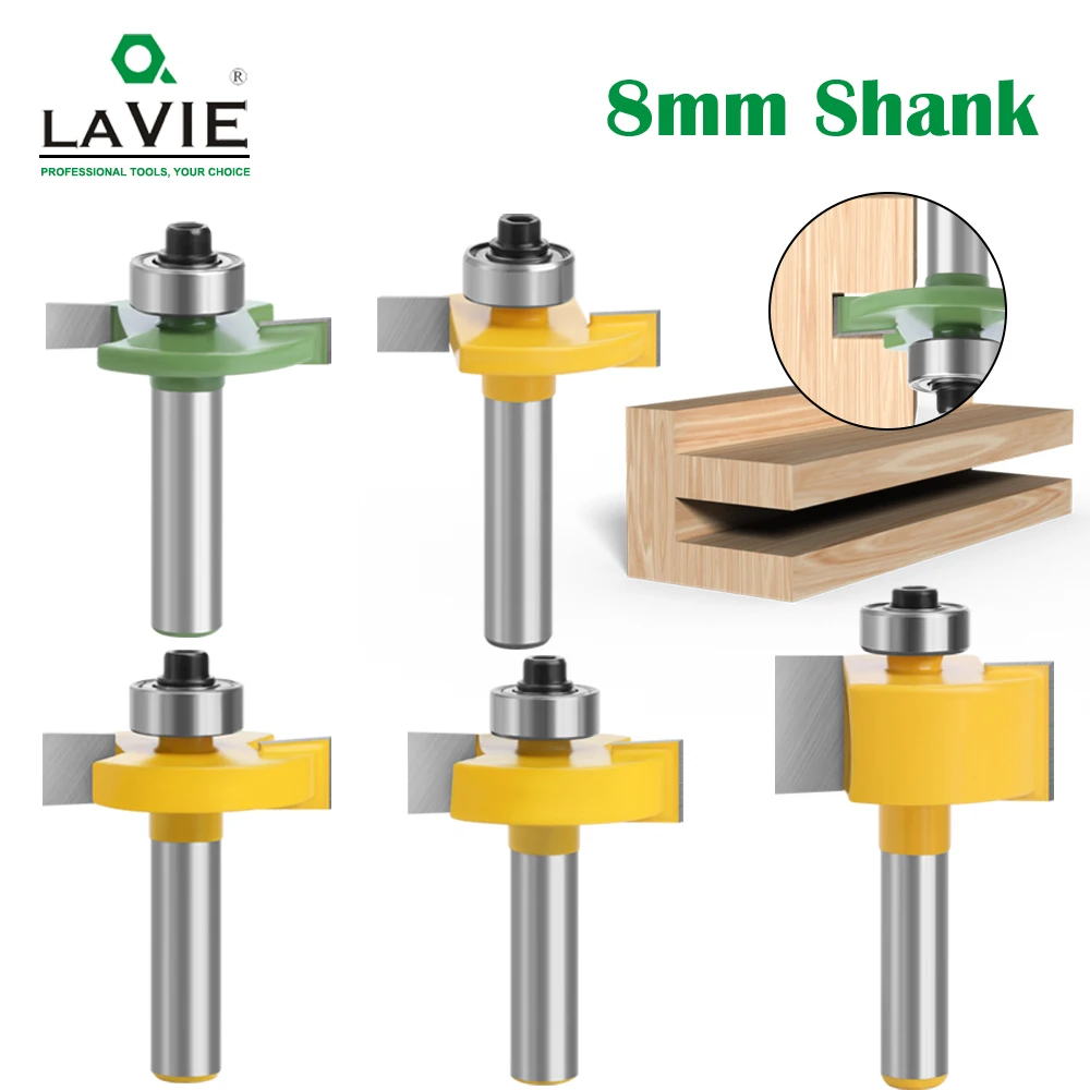 1pc-8mm-Shank-T-Sloting-Router-Bit-Bit-With-Bearing-Wood-Slot-Milling ...