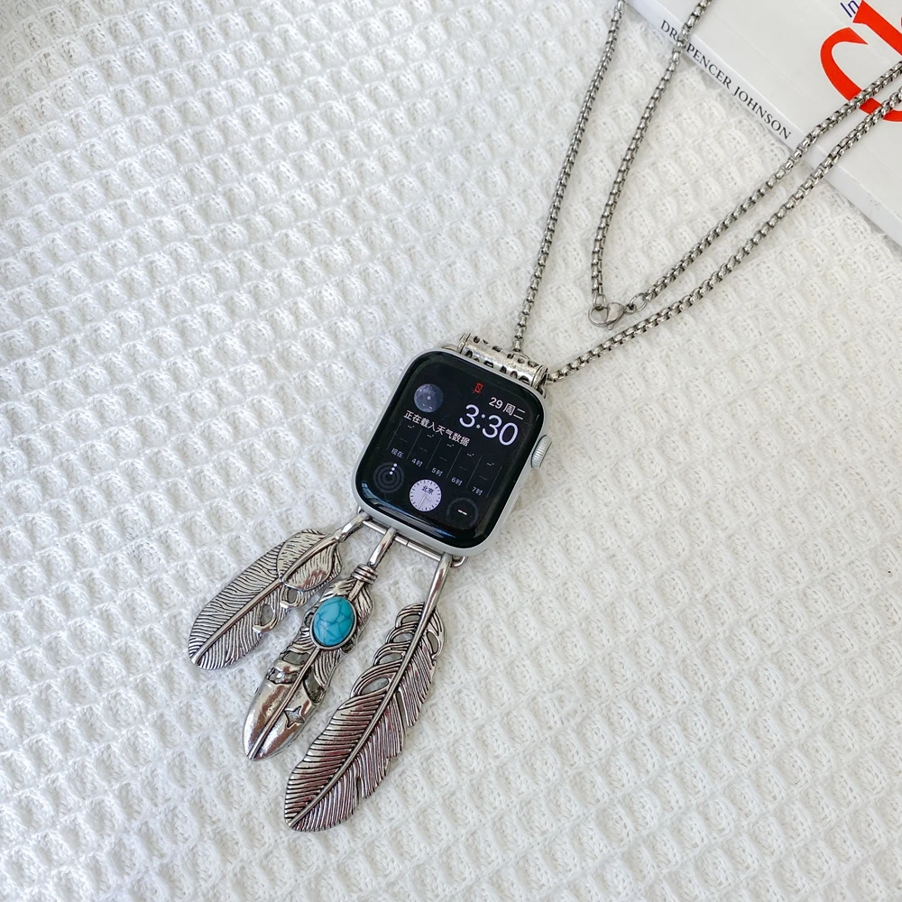 Fashion-Necklace-Pendant-for-Apple-Watch-Band-41-45mm-49Ultra-Chain ...