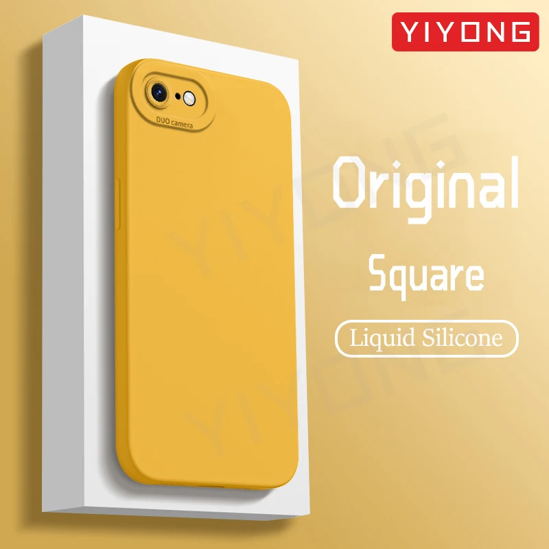 YIYONG Coque Souple Carr e En Silicone Liquide Pour IPhone 7 8 Plus 6