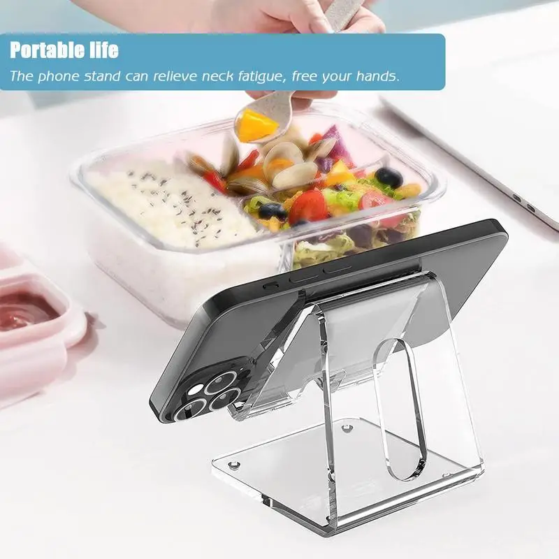 Acrylic Transparent Minimalist Ins Foldable Phone Holder Desktop Lazy ...