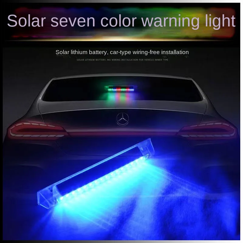 Universal-Car-Remote-Control-Solar-Colorful-Warning-Light-Wireless-Car ...