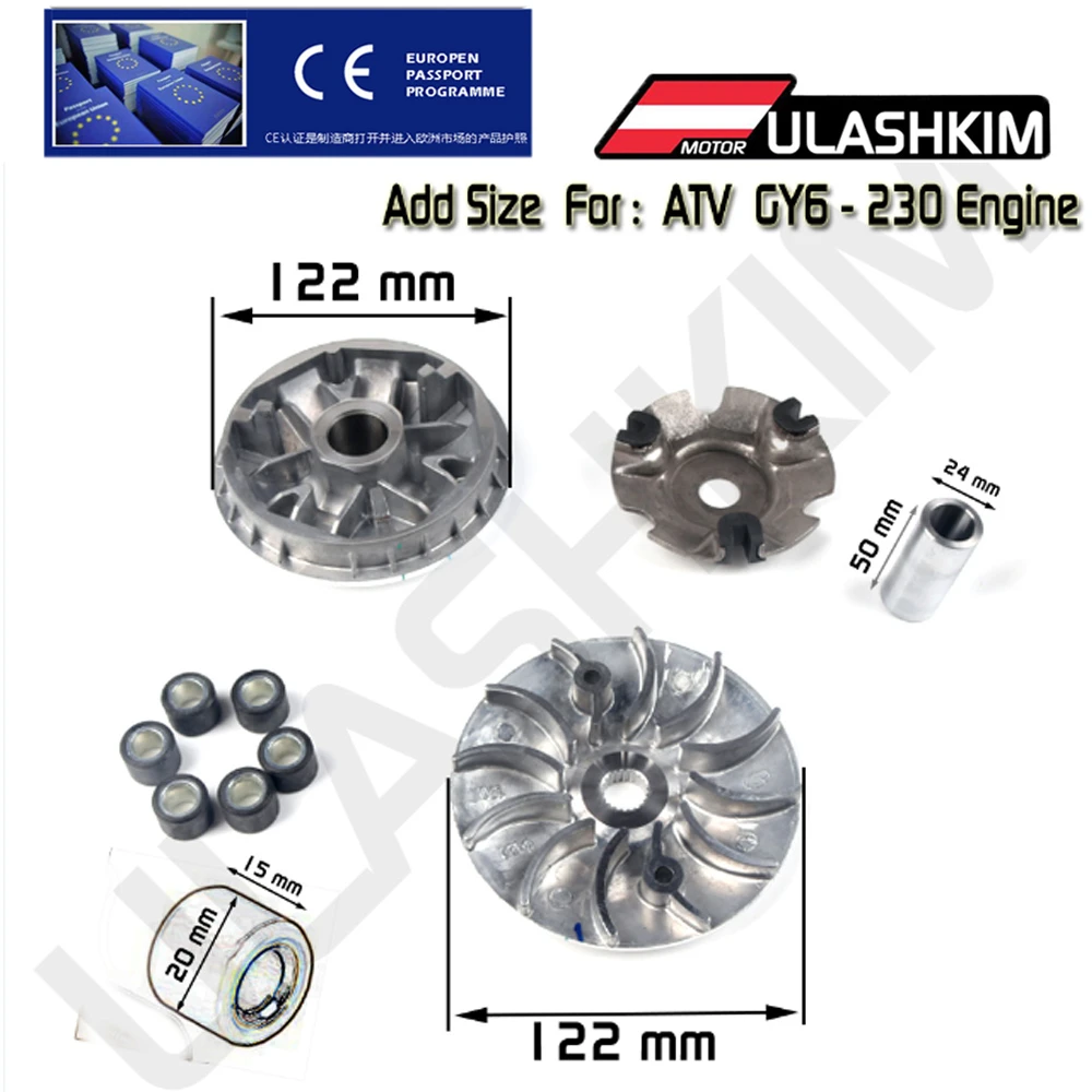 Variator Gy7 Gy6-b Motorcycle Atv Moped Scooter Clutch Variator Drive Pulley 21t 122mm 17mm ...