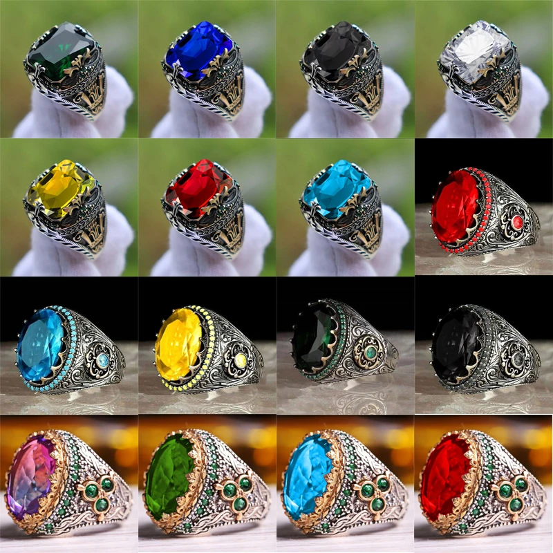 16-piece-set-of-new-studded-crystal-men-s-luxury-ring-personality-retro ...