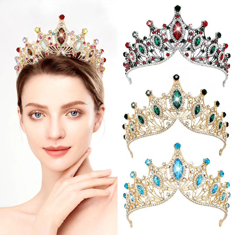 Luxury-Gemstone-Crown-Hair-Jewelry-compound-Metal-Headwear-bride ...