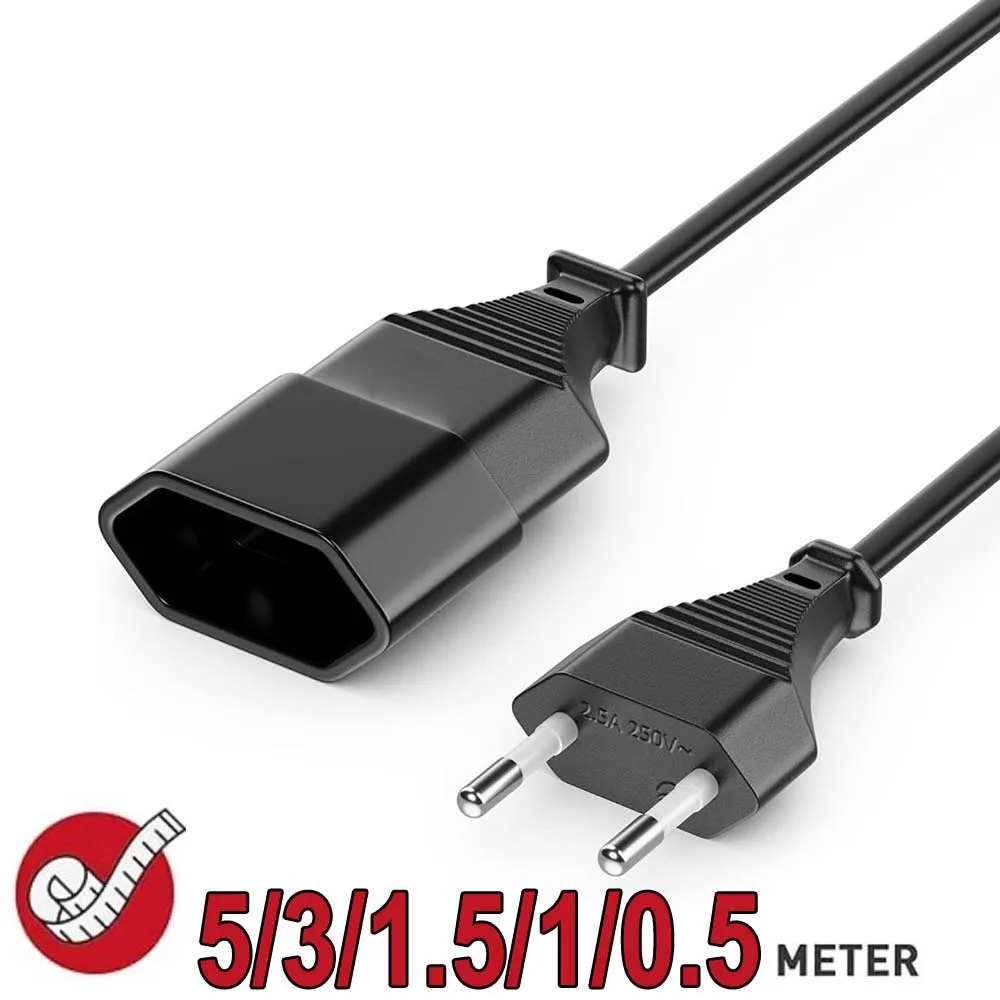 Cable-de-extensi-n-de-alimentaci-n-de-la-UE-2-clavijas-Europeo-macho-a ...