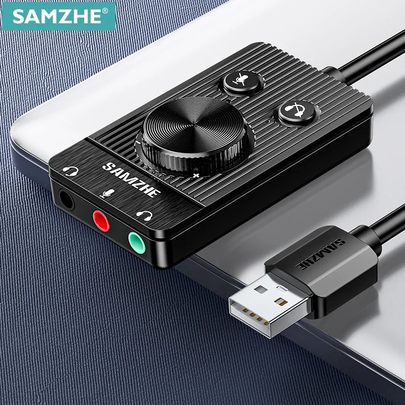 SAMZHE-USB-Sound-Card-Audio-Interface-External-3-5mm-Microphone-Audio ...