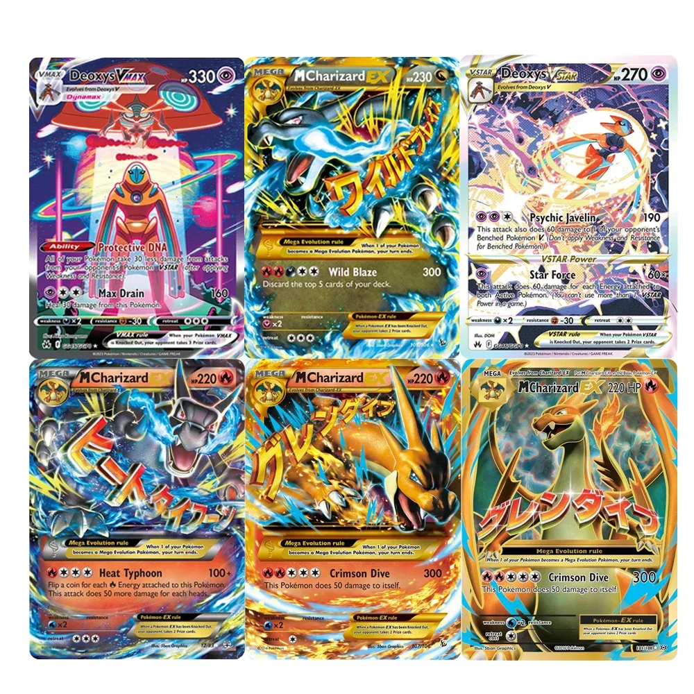 Pok-mon-Cards-Foil-Flash-Card-Sword-shield-Series-Charizard-Deoxys ...