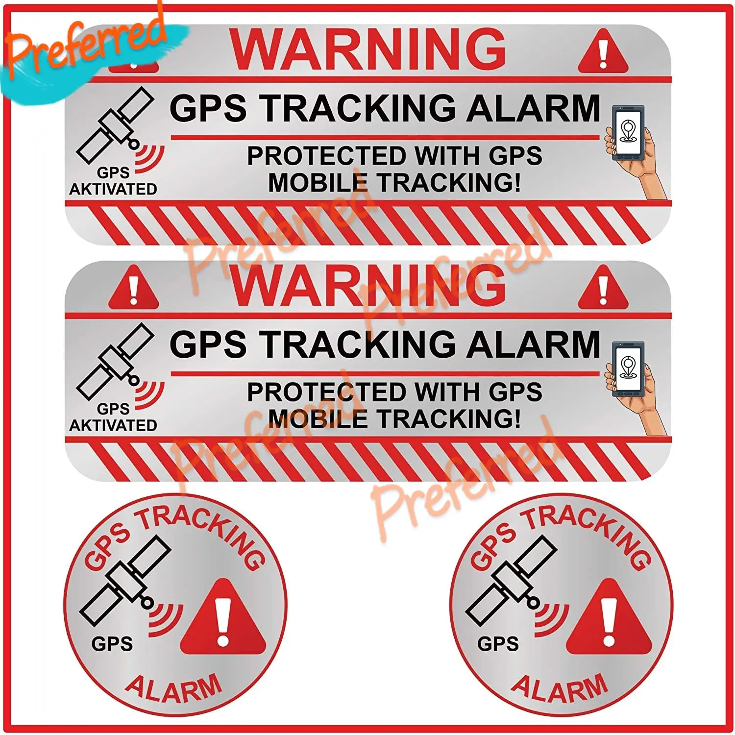 KOKOTEX GPS Sticker Car (Pack of 4) Silver Small Anti-Theft Tracking ...