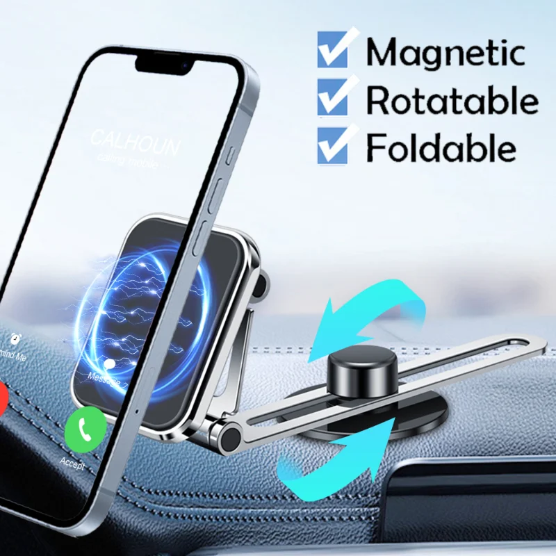 New-Magnetic-Car-Phone-Holder-360-Degree-Rotating-Hidden-Folding-Design ...