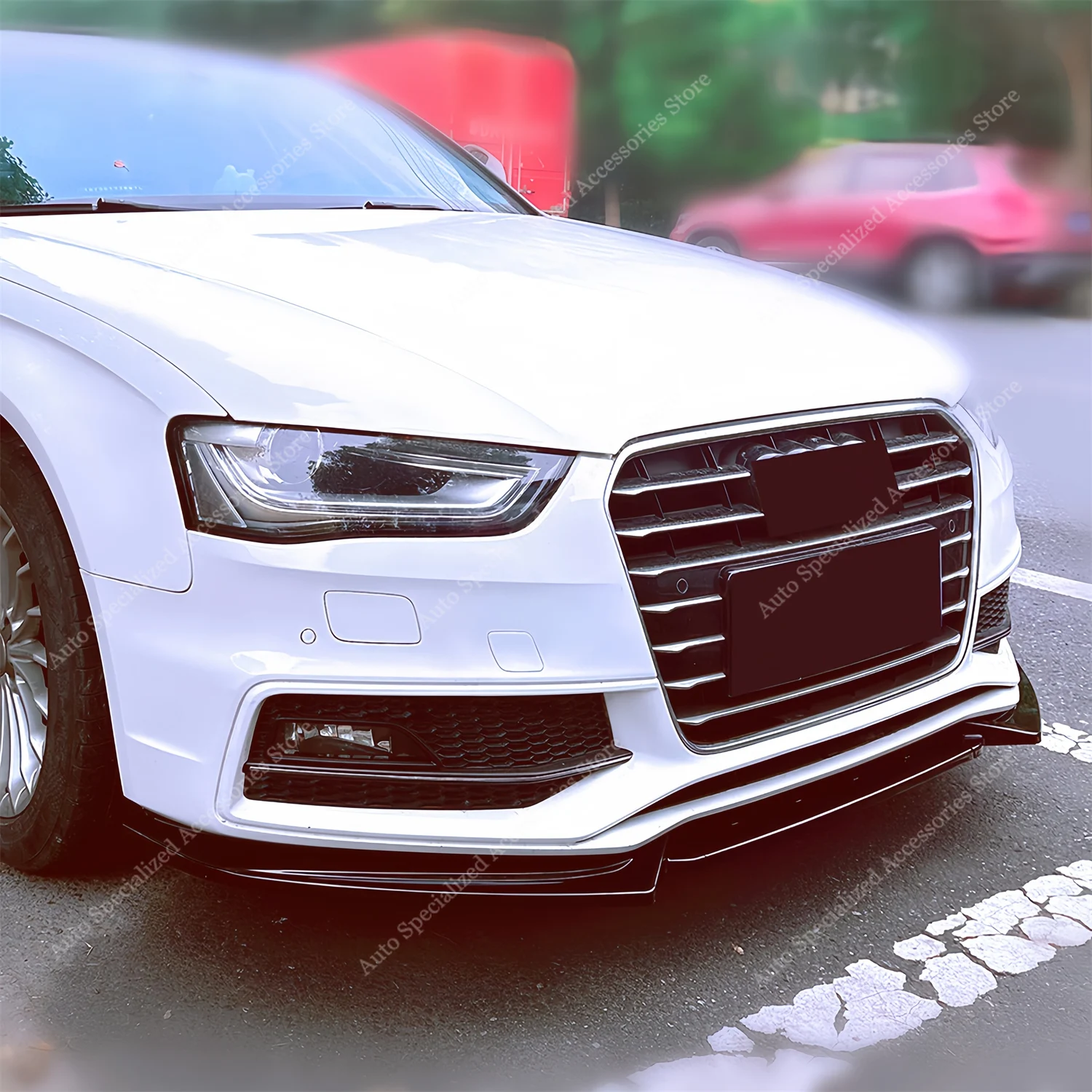 Front Bumper Lip Spoiler Splitter Diffuser Blade Canards For Audi S4 B8 ...