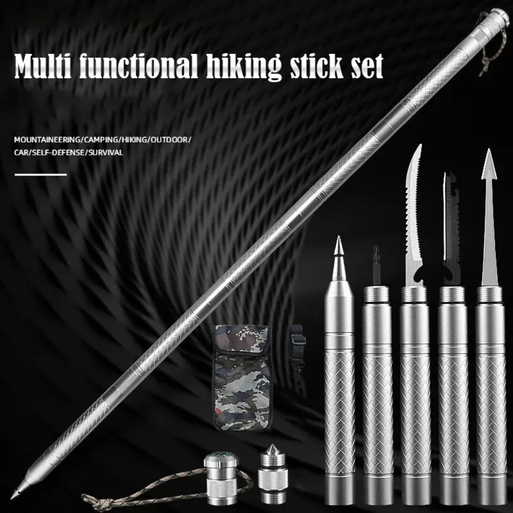 Professional-Outdoor-Mountaineering-Stick-Multi-function-Metal-Self ...