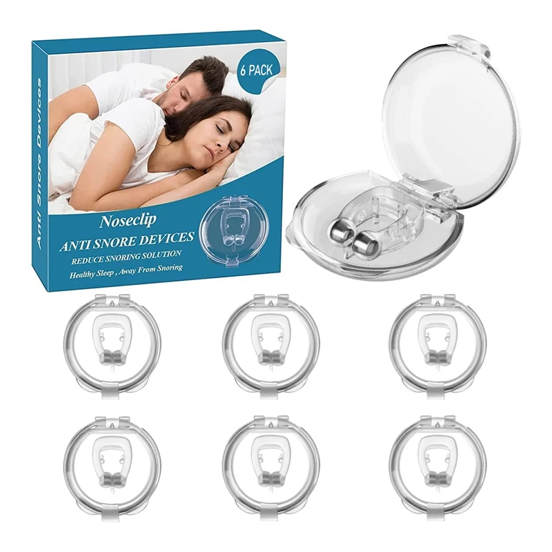 Anti Snoring Device Silicone Nose Clip Magnetic Sleep Tray Sleeping Aid ...