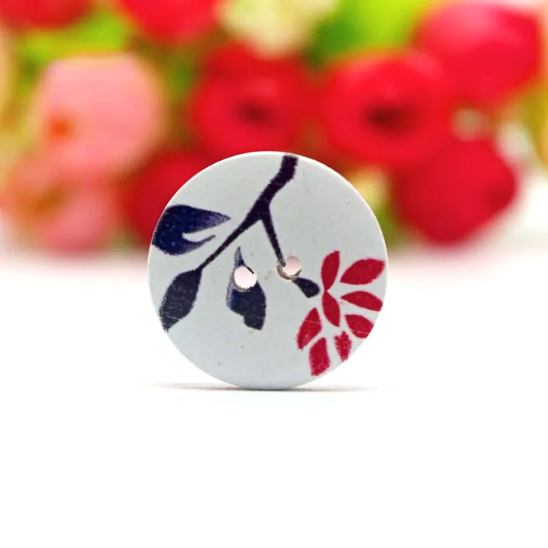 20mm-Wooden-Buttons-Scrapbook-Flower-2-Holes-Decorate-buttons-for ...