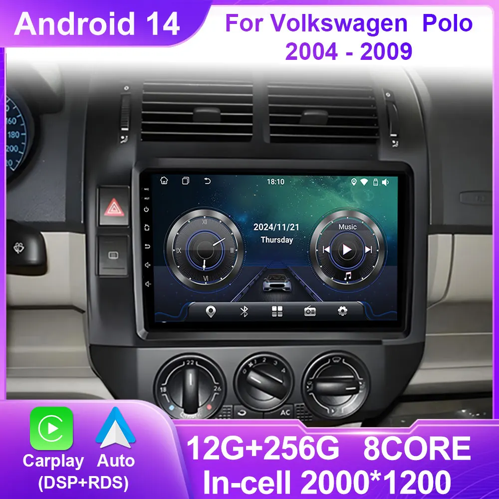 Para Volkswagen VW Polo MK4 6Q 9N 9N3 2004 - 2009 Radio de coche ...