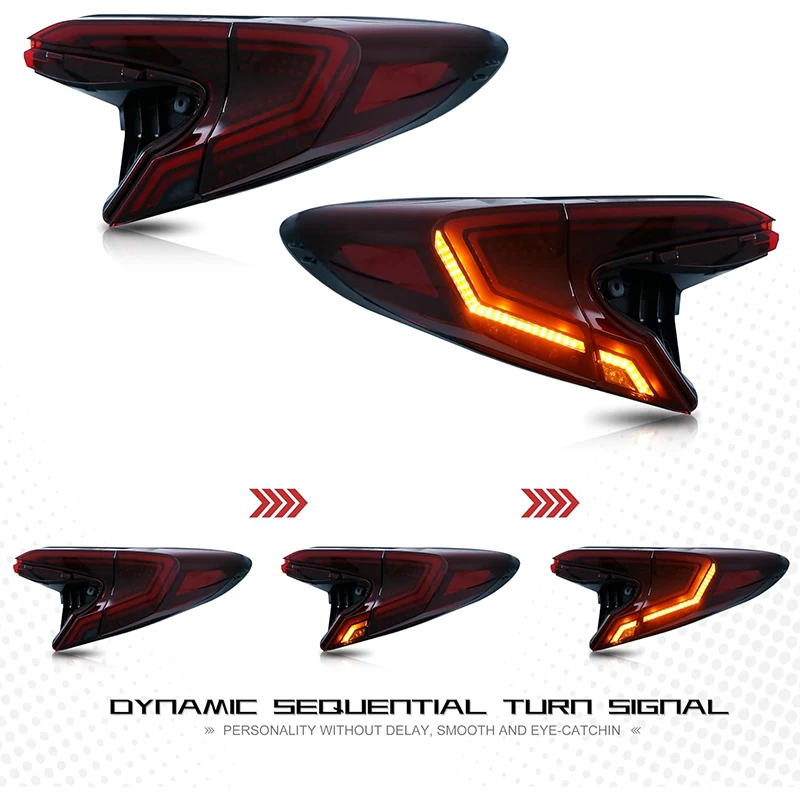 LLevo Sequential Animation Brake Rear Lamp Assembly LED Tail Lights For ...