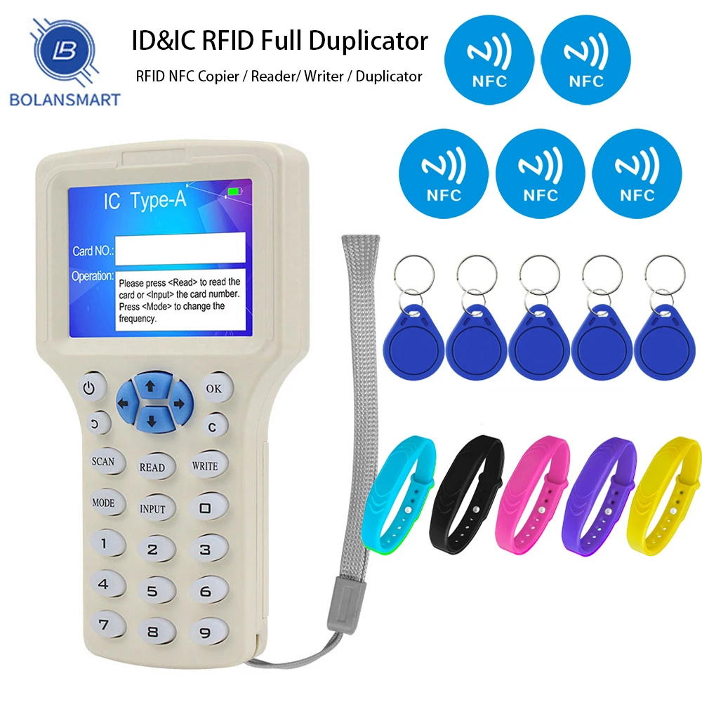 RFID Reader Writer Programmer NFC Copier 125KHz 13.56MHz 10 Frequencies ...