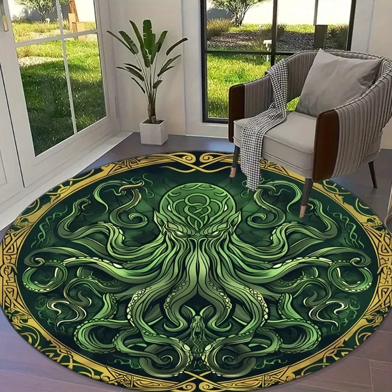 Cthulhu Tentacle Rug - Round Non-Slip Floor Mat for Bedroom & Living ...