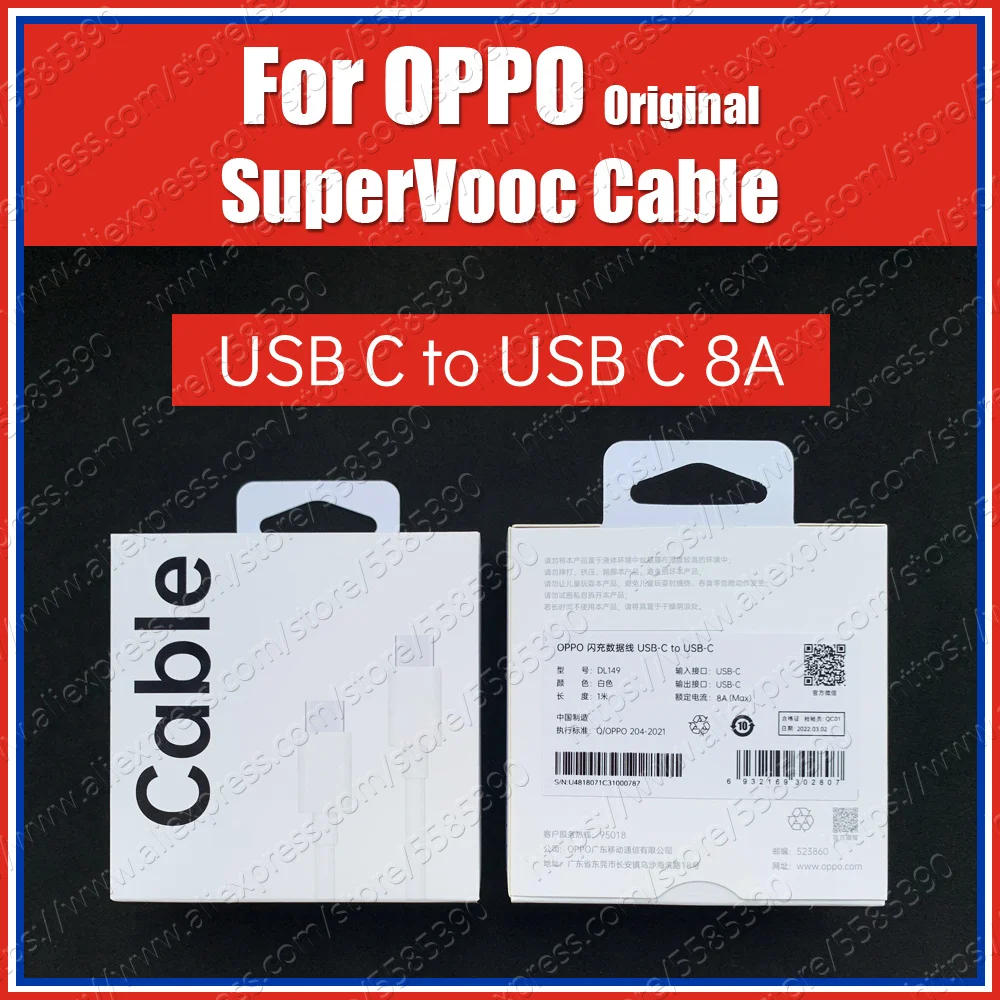 Cable de carga rápida Original OPPO SuperVooc, Cable de carga, 8A Max ...