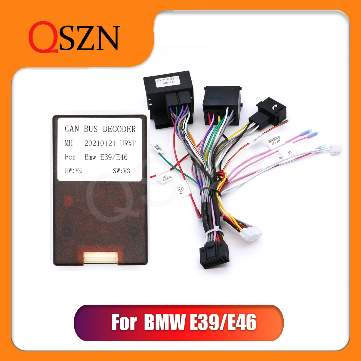 QSZN-Car-radio-Canbus-Box-Decoder-For-BMW-E39-E46-Harness-Wiring-Cables ...