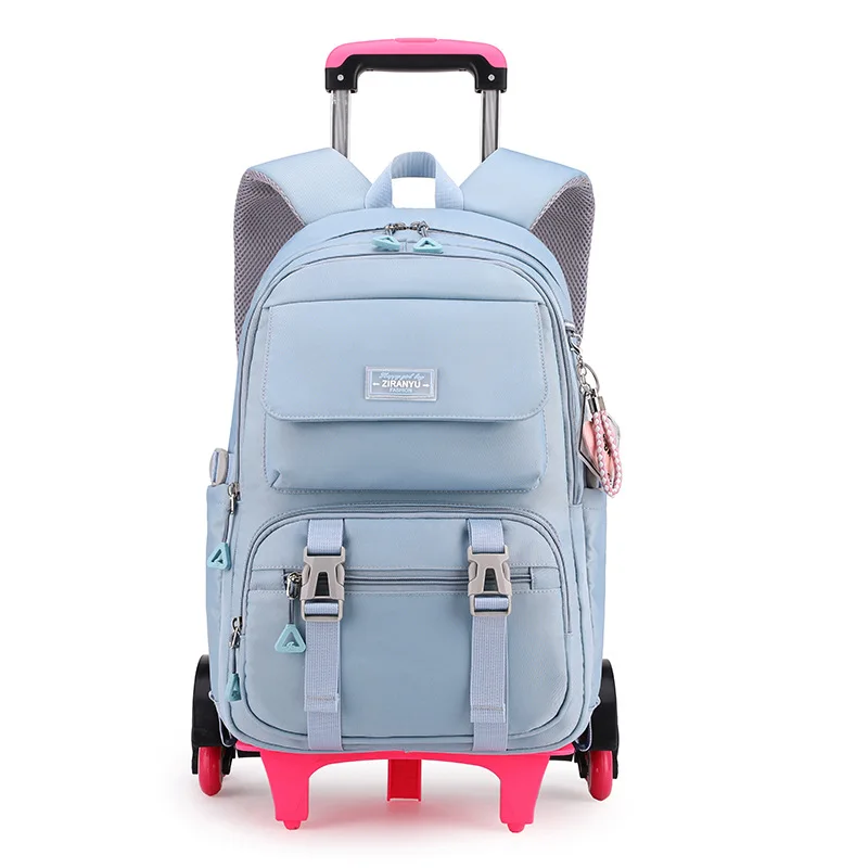 With-Wheels-Trolley-School-Bag-for-Teenagers-Girls-Rolling-Backpack ...