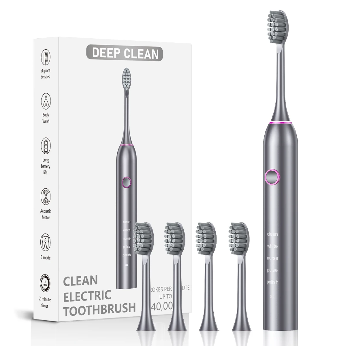 Electric toothbrush adult fully automatic charging model with sound ...