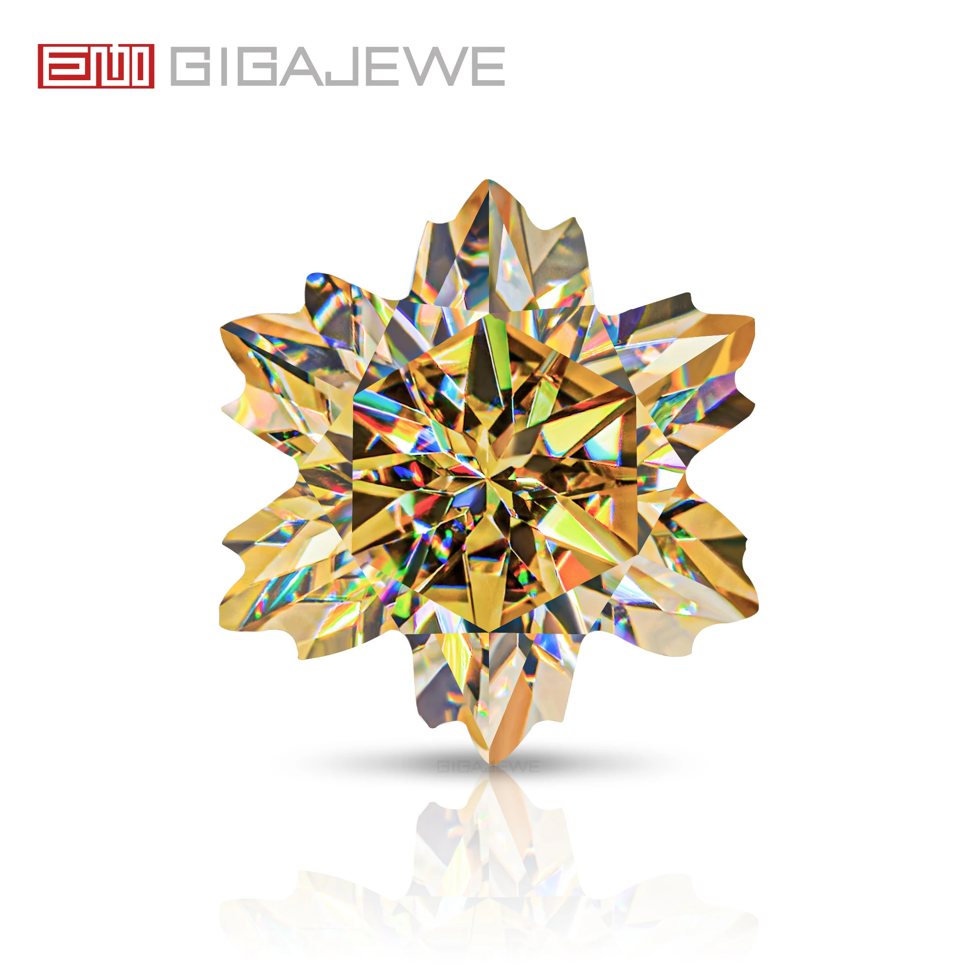 GIGAJEWE-Moissanite-Snowflake-Cut-Handmade-Golden-Color-VVS1-Premium ...