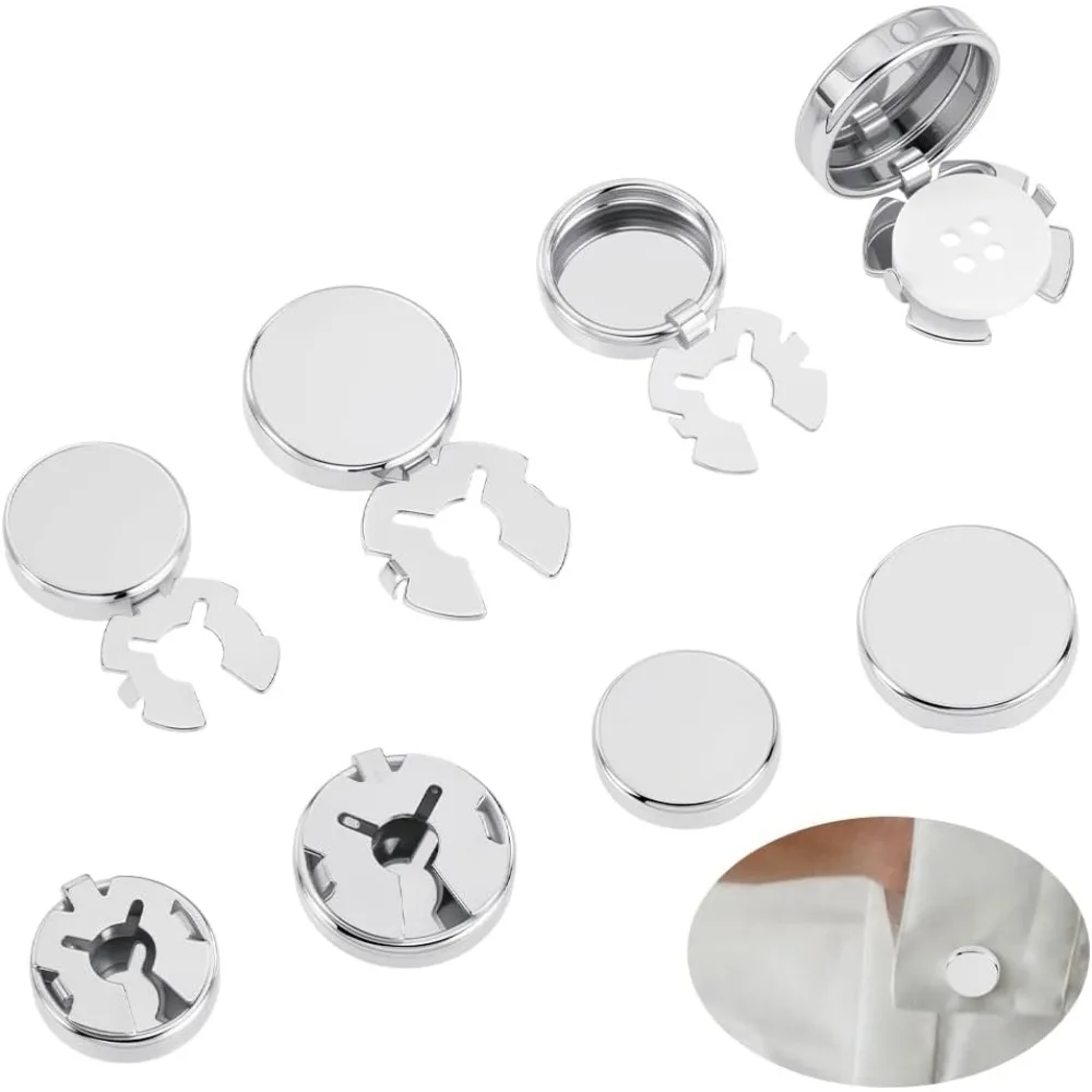 8Pcs 2 Styles Cufflinks Flat Round Button Covers for Men Classic ...
