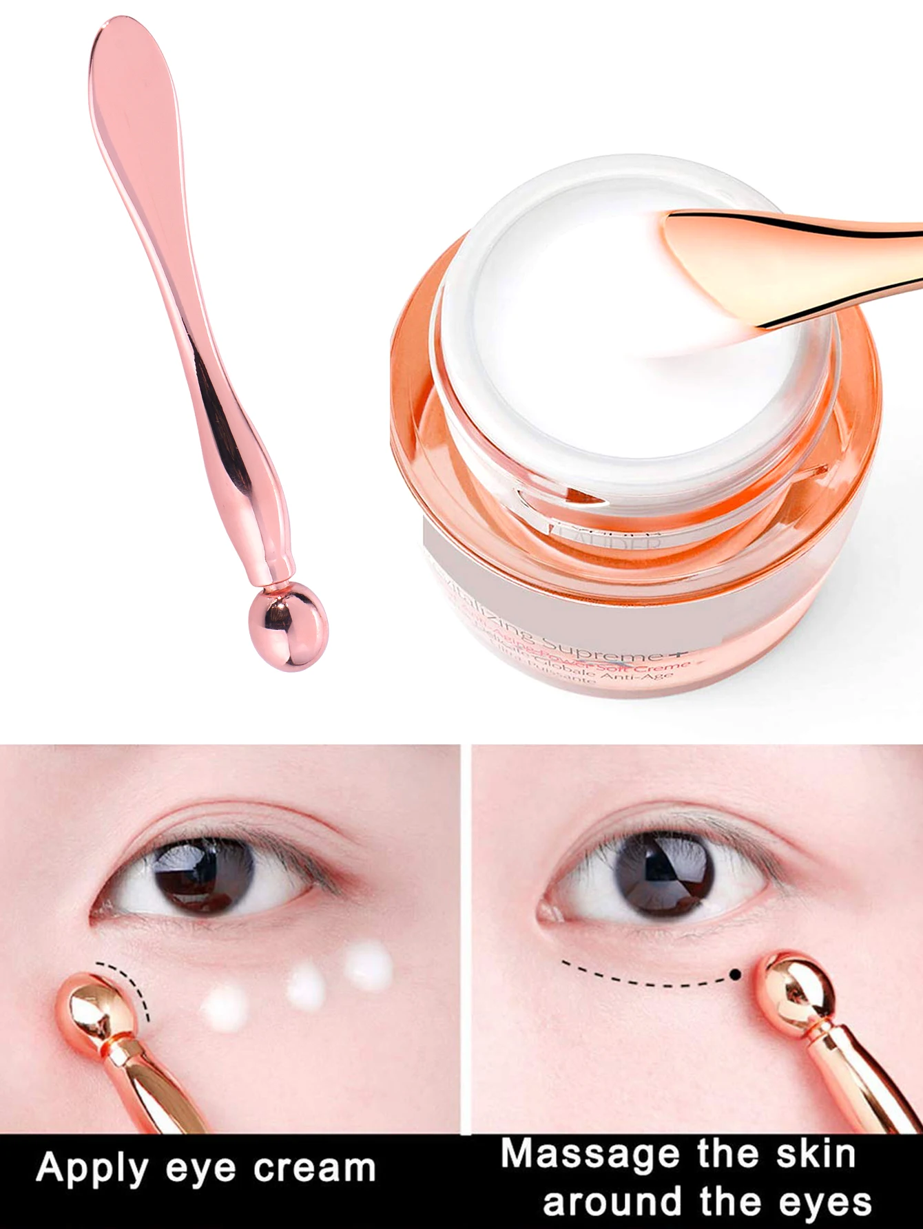 1pc Eye Cream Roller Wand Face Massage Eye Cream Spoon Massage Stick ...
