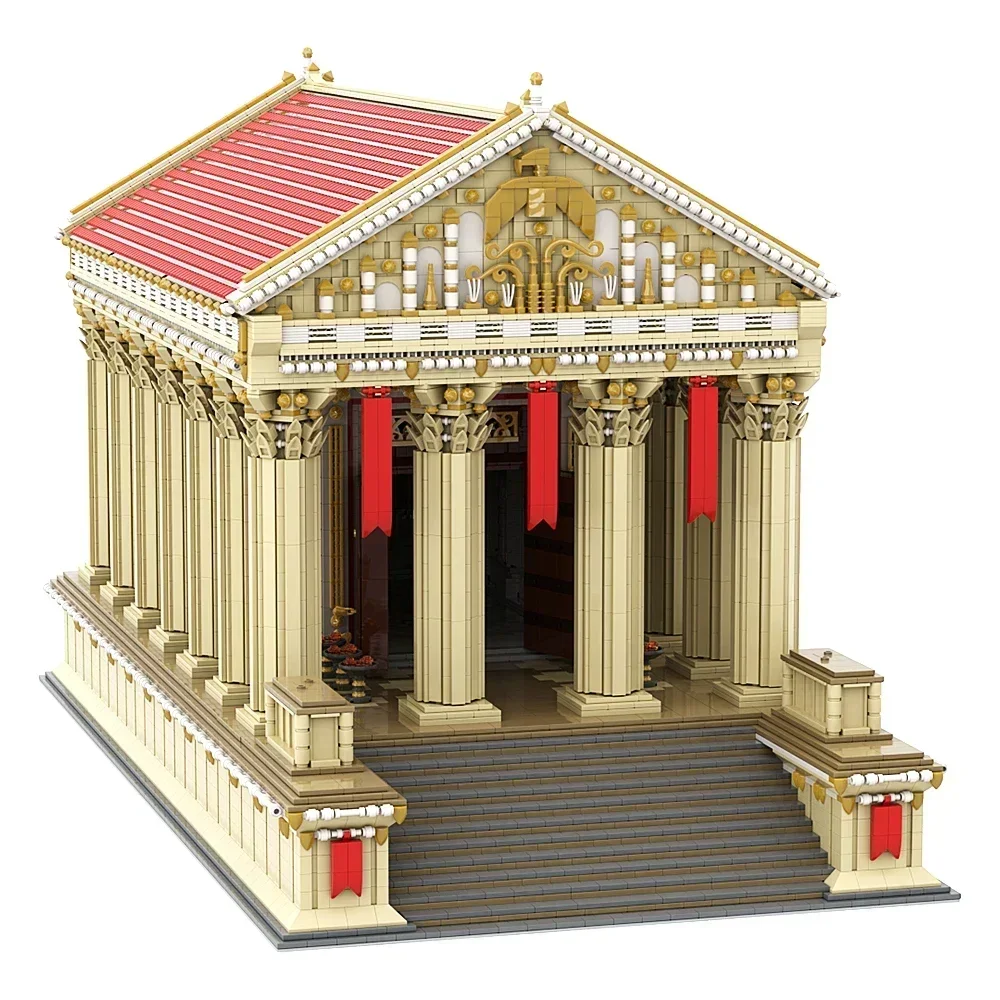 Gobricks-MOC-Ancient-Roman-Temple-Model-Bricks-DIY-Town-Street-View ...