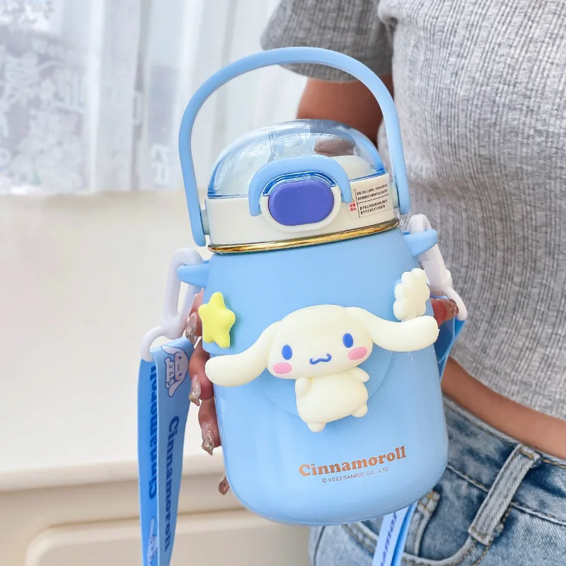 MINISO Sanrio Children's Thermos Cup 700mL My Melody Cute Crossbody Capacity for Insulated Mug ...