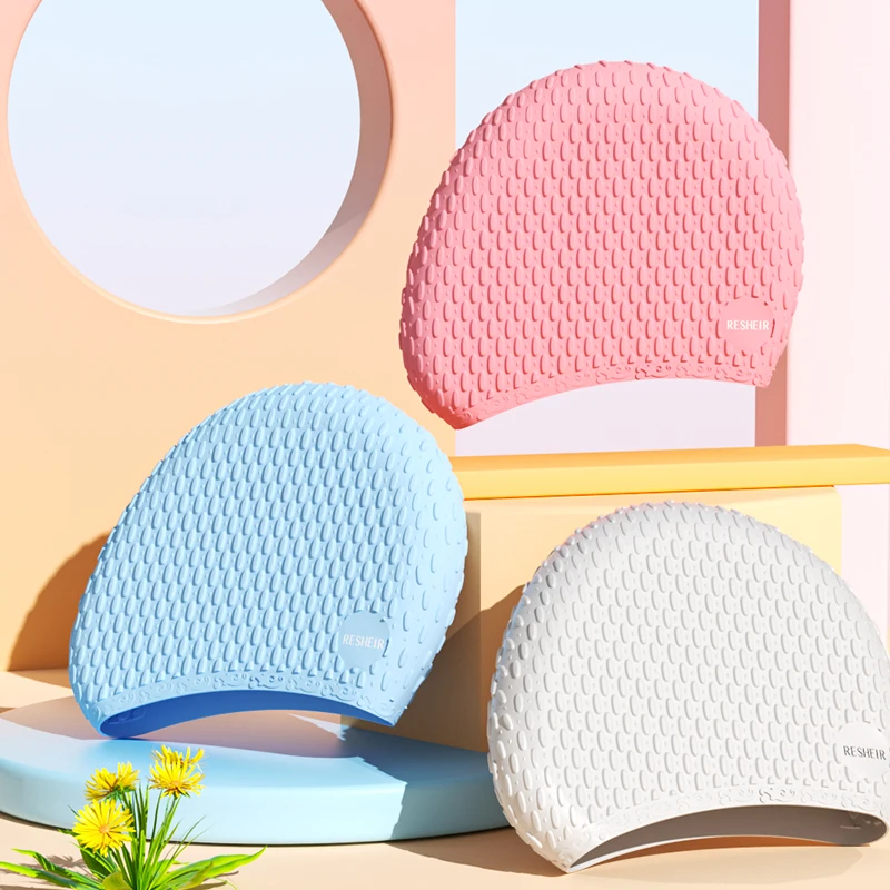 Silicone-Swimming-Cap-for-Adults-Waterproof-Swim-Cap-for-Women-and-Men ...