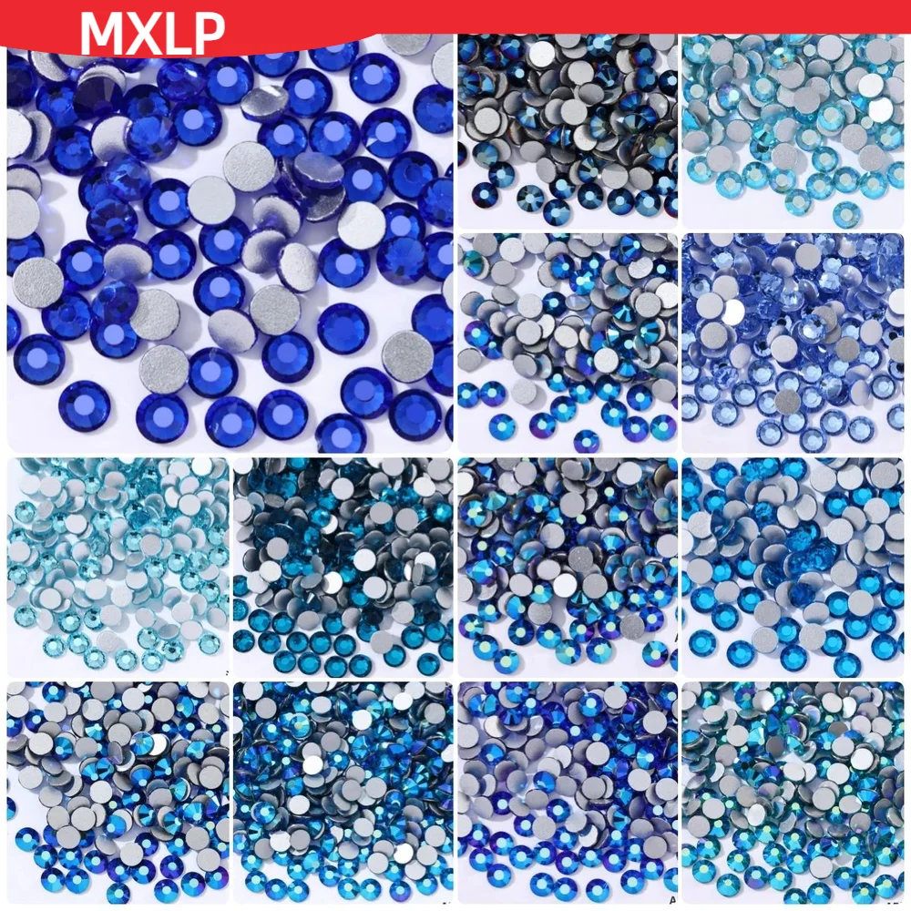 Ss3-ss30-All-Blue-Seriesrhinestones-Non-Hot-Fix-Flat-Back-Strass-Fabric ...