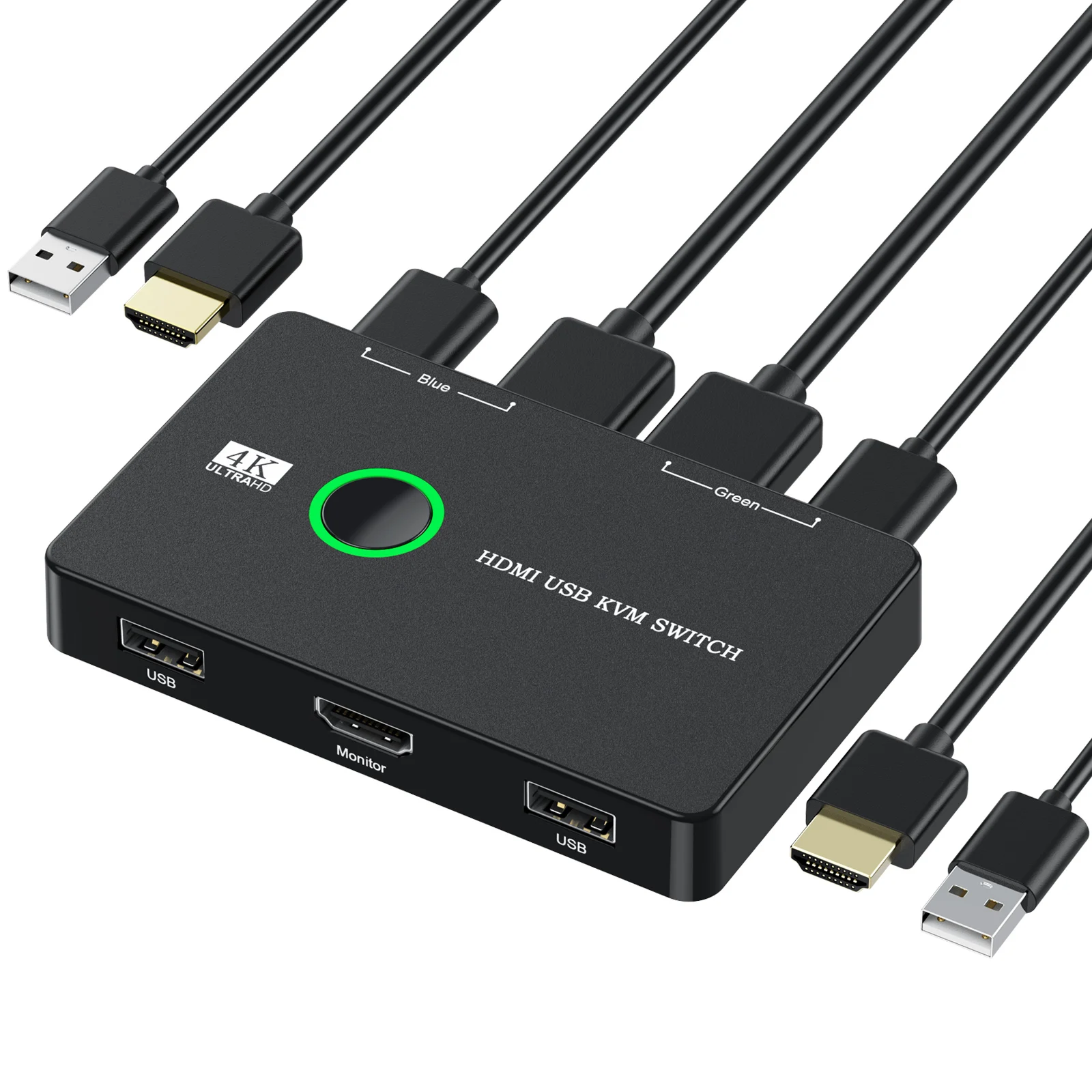 KVM 스위치 HDMI 2 포트 박스, 2 대의 컴퓨터용 USB 및 HDMI 스위치, 키보드 마우스 프린터 및 1 대의 HD 모니터 공유| | - AliExpress