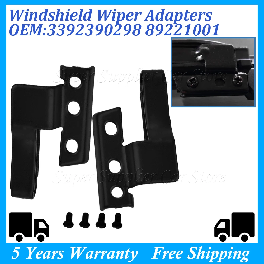Universal Car Front Windshield Wiper Blade Arm Adapter Mounting Kit 2 ...