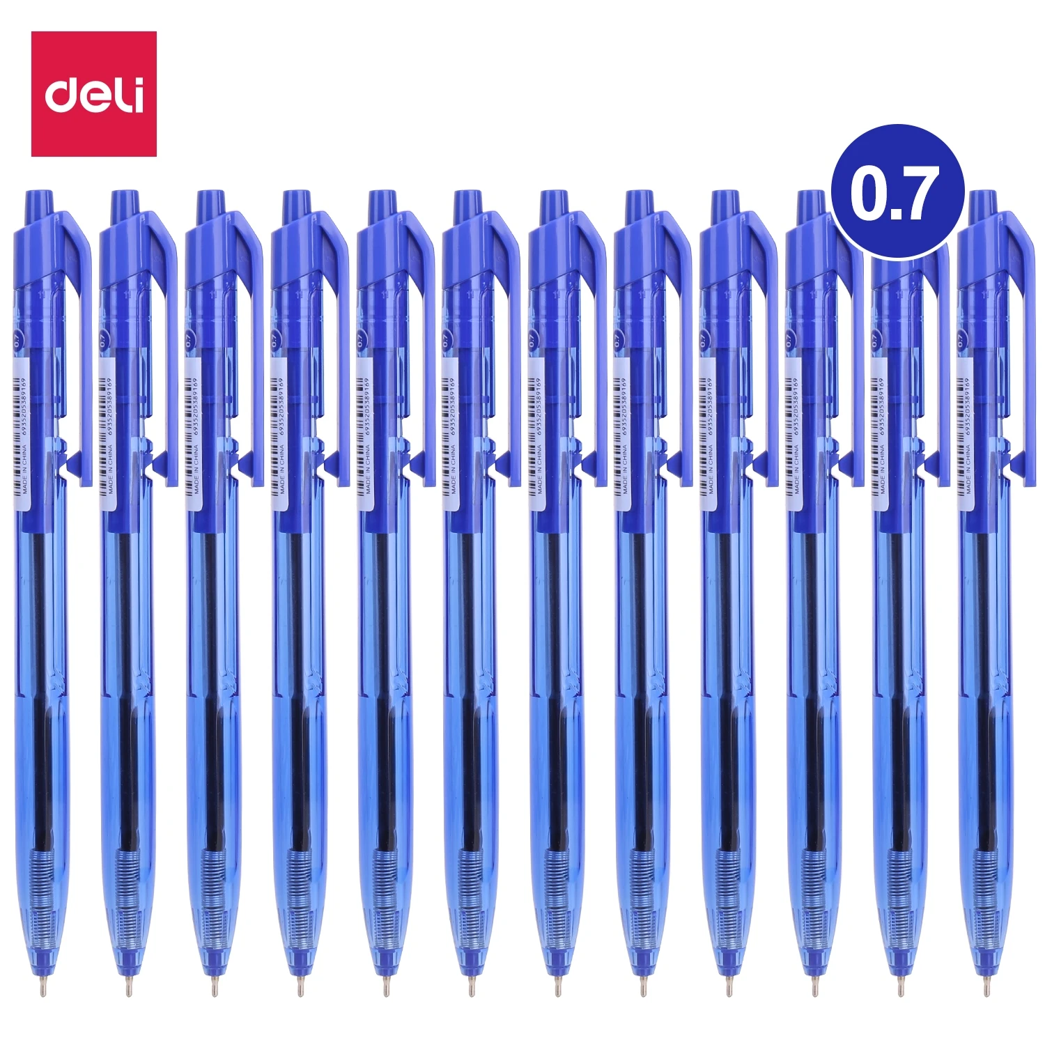 Deli 12 Pcs/box Ballpoint Pen 0.7 Mm Office Ball Pens Smoothing Writing ...