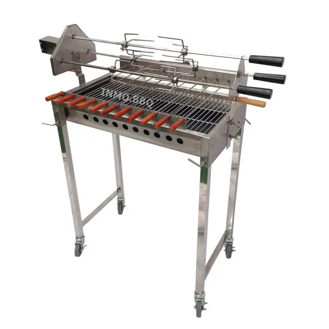 Stainless Steel Adjustable Height Charcoal Cyprus Spit Grill with Three ...