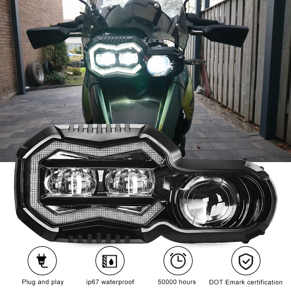 Emark E24 승인 헤드 램프, BMW F 650 700 800 GS ADV F800gs 2008 2018 F800R LED ...
