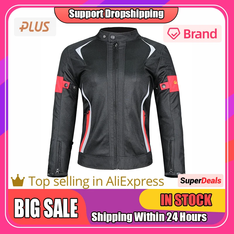 Women Oxford Cloth Motorcycle Riding Jacket Coat Tops Summer Waterproof ...