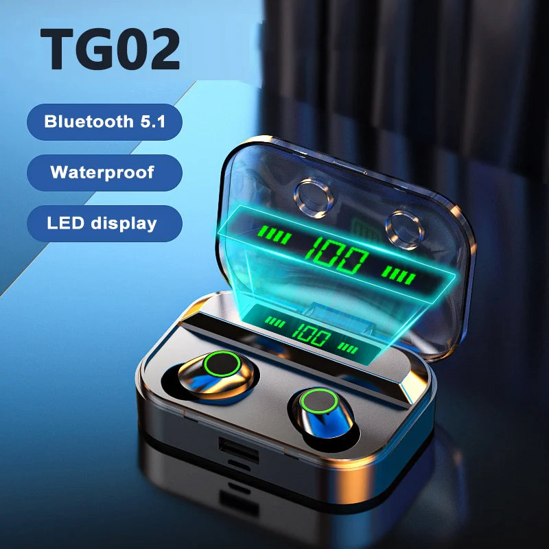 Auriculares inalámbricos TWS con Bluetooth 5,1, cascos estéreo 9D con Control táctil, deportivos ...