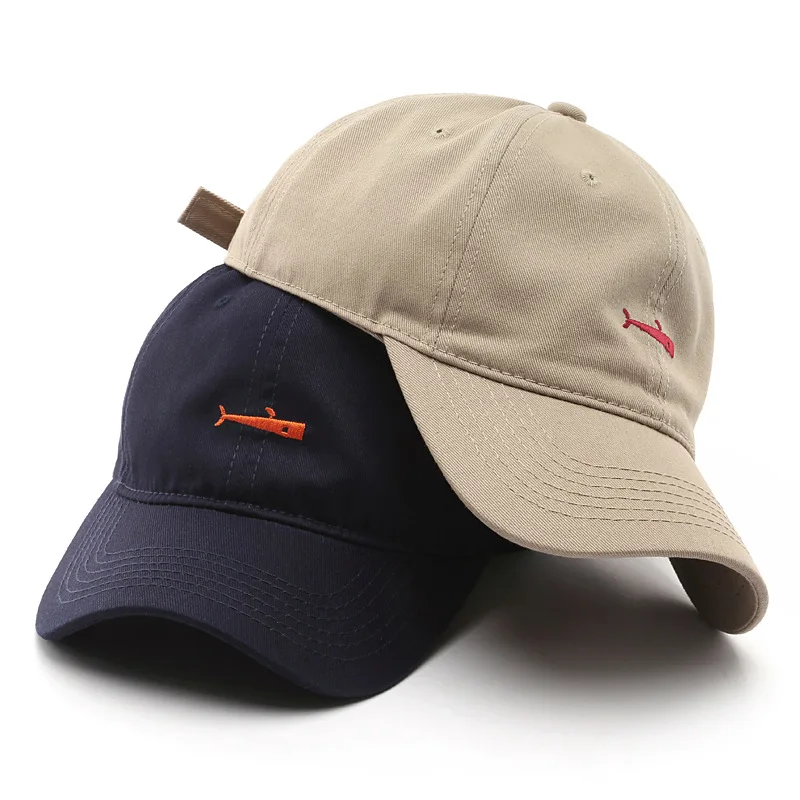Simple-Baseball-Cap-men-Sebound-Hat-Whale-Embroidery-Casual-Hat-Cotton ...