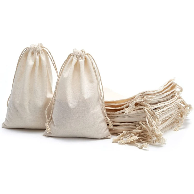 5/10/20 Pcs/lot Cotton Storage Drawstring Bags New Year Party Gift ...