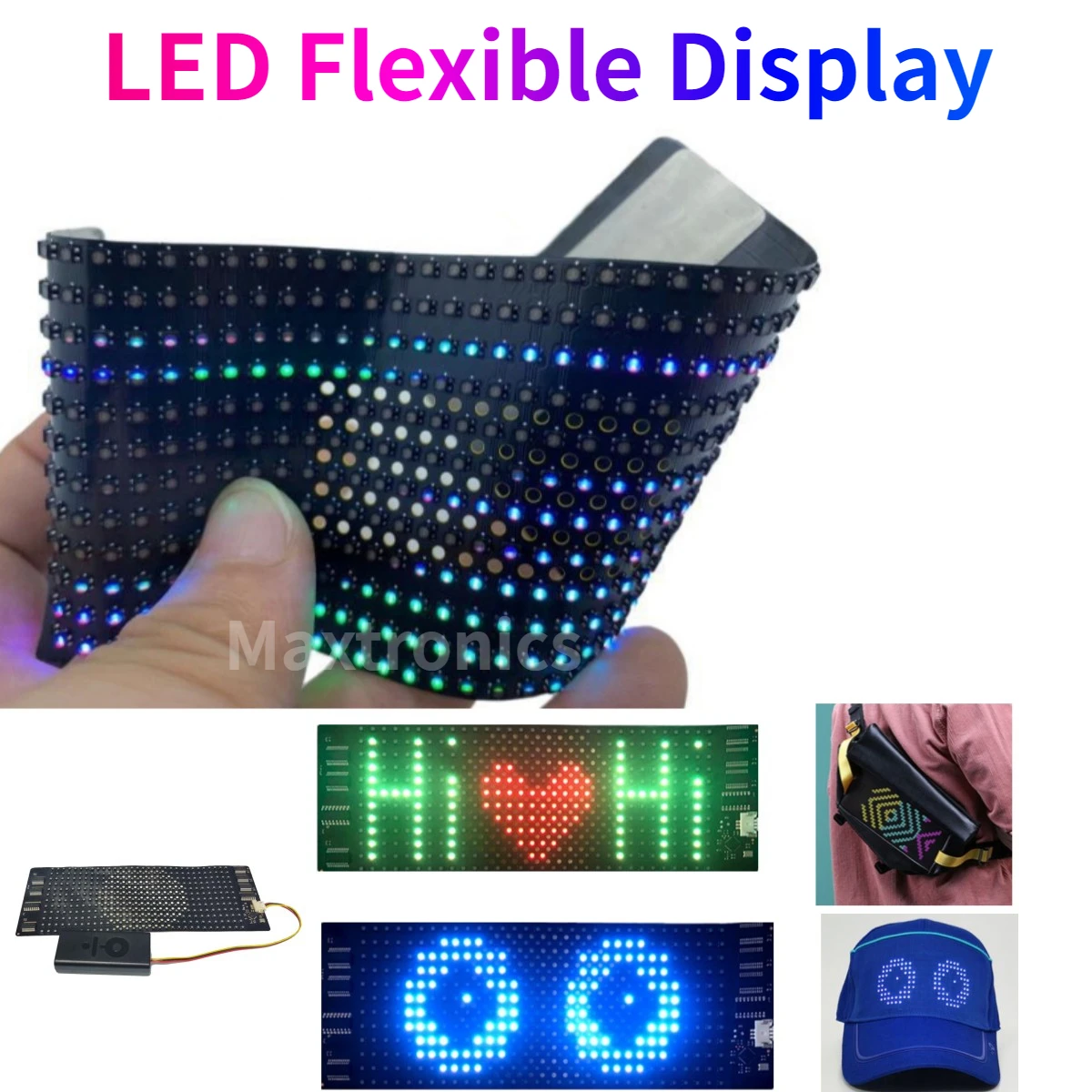 Mini-16-32-LED-Matrix-Panel-Battery-Powered-DIY-Scrolling-Text-Smart ...