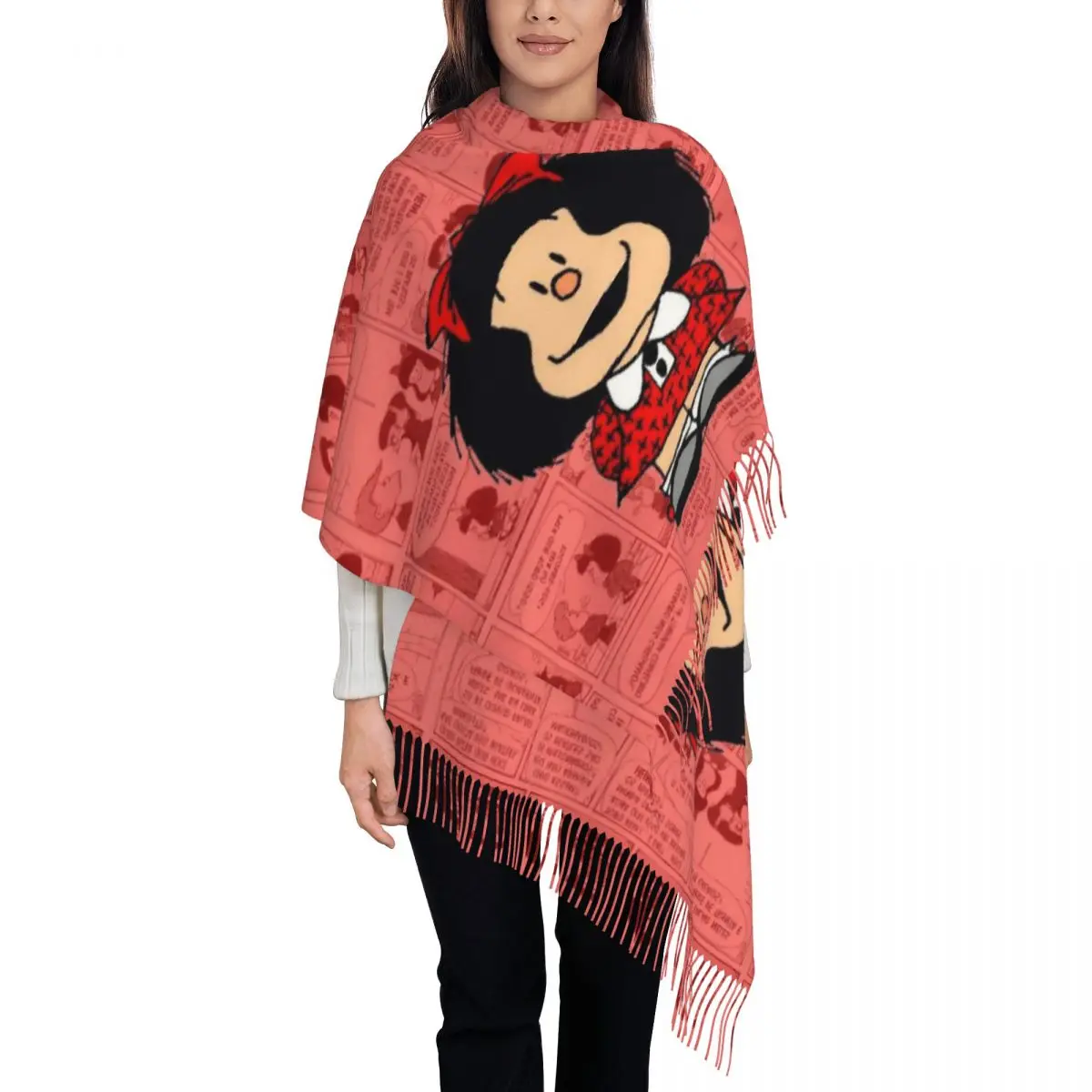 Bufanda-de-dibujos-animados-de-Mafalda-para-mujer-chales-de-Pashmina ...