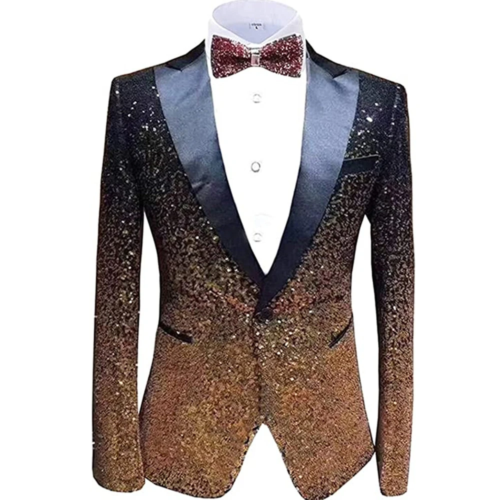 Blazer Suit Jacket Men Sequins | Host Jacket | Suit Coat - 1 Men's Suit ...