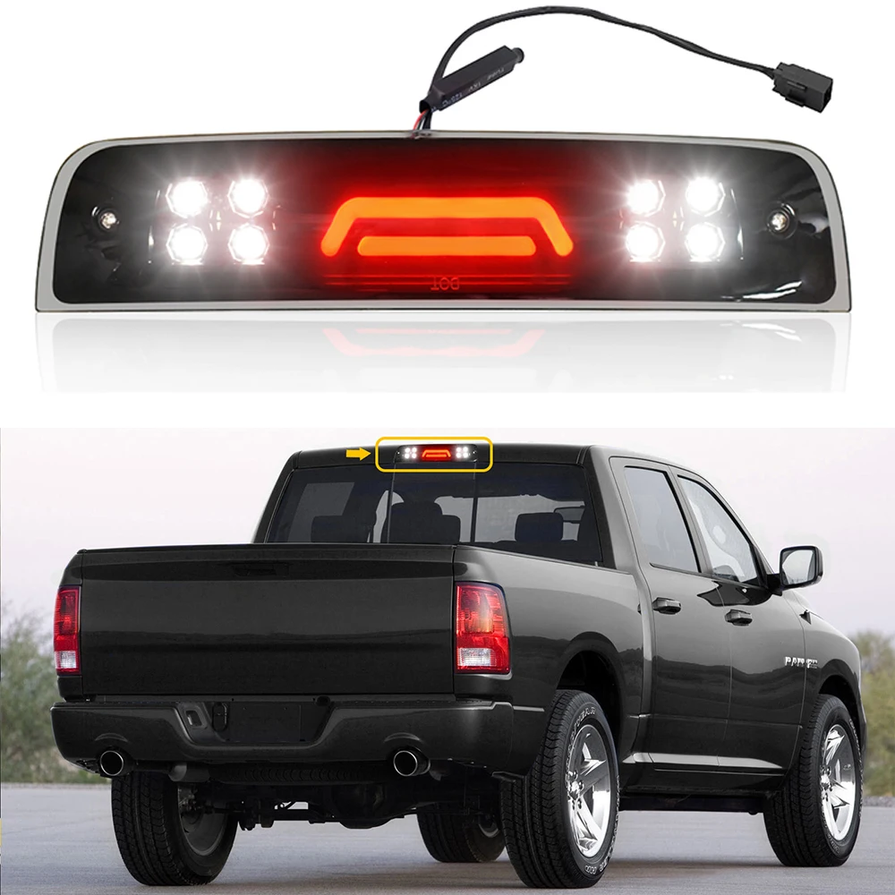 For Dodge RAM 1500 2500 3500 2009-2018 LED Smoke 3rd Third Brake Tail ...
