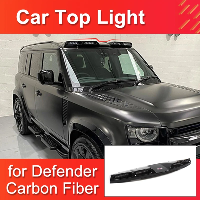 Highlight-Roof-Spoiler-Lamp-for-Land-Rover-Defender-90-110-130-Carbon ...