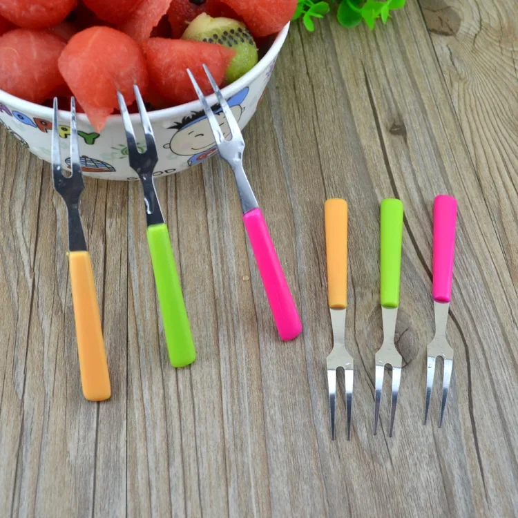 6Pcs-Fruit-Fork-Stainless-Steel-Cake-Dessert-Forks-Lovely-Mini-Fork ...